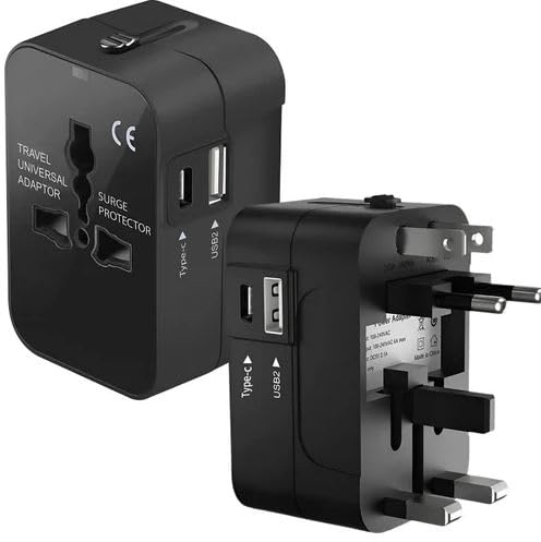 Universal Travel Adapter with USB Port & Type C Port Worldwide Adaptor ...