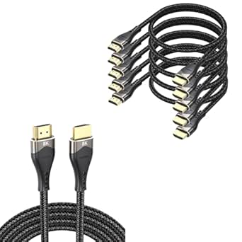 Amazon.com: DIOOEER 10K 8K Short HDMI Cable 2 Foot 5-Pack & HDMI 2.1 Cable 10FT Bundle, 48Gbps ...