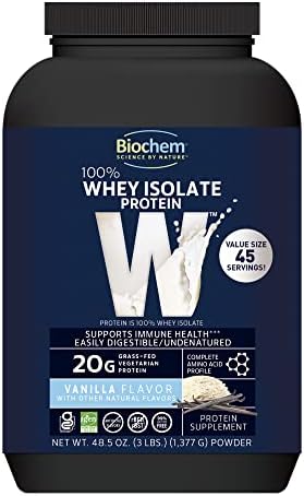 Amazon.com: Biochem 100% Whey Isolate Protein - Vanilla Flavor - 15.1 ...