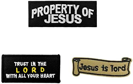 Amazon.com: Cute-Patch Jesus is Lord Property of Jesus Embroidered Iron ...