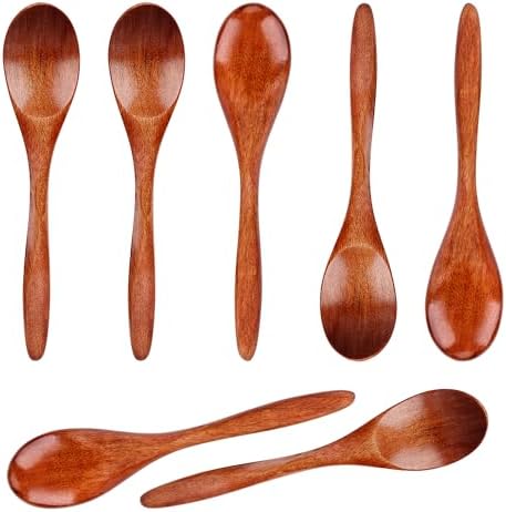 Sevensun Small Wooden Teaspoon, 6pcs Serving Wooden Utensils For ...