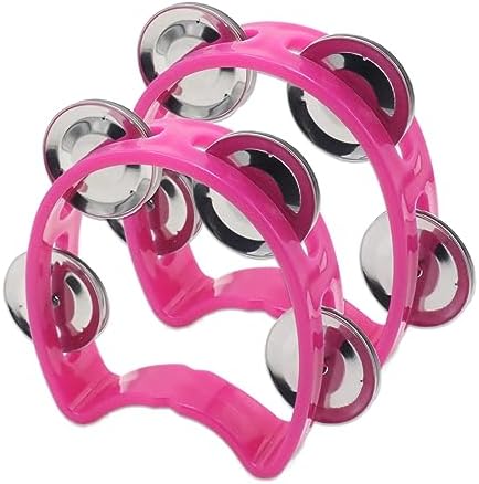 Amazon.com: Cheerock 4-Pack Plastic Percussion Handheld Tambourines ...