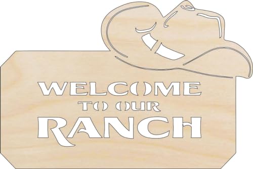 Amazon.com: Sign Welcome Ranch - Laser Cut Out Unfinished Wood Craft ...