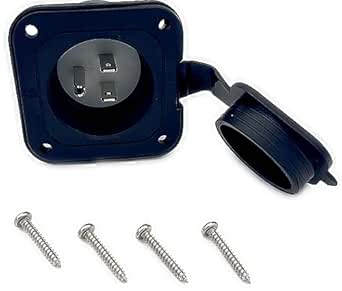 Amazon.com: RV Shore Power Inlet Plug NEMA 5-15 with Waterproof Cover ...