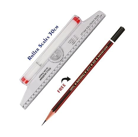 Roller Scales Transparency 12 inches with Free Pencil 30 Cm Ruler ...