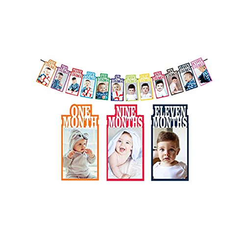 Personalised and Customised 12 Months Baby Photo Banner for First Year ...