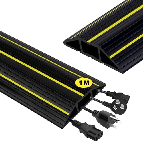 Adiwo Floor Cable Protector, 1M Heavy Duty Cable Floor Protector 3 Cord ...