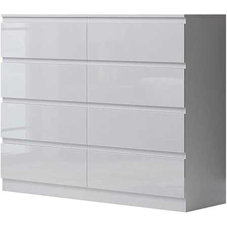 FWStyle Modern Bedroom Furniture Chest of Drawers, XL 8 Drawer Chest ...