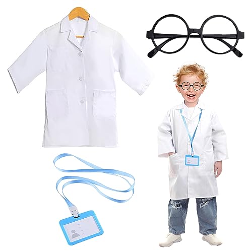 MIVAIUN 3 Pcs Kids Doctor Scientist Fancy Dress, White Scientist Doctor ...