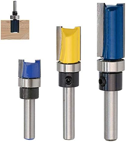 Flush Trim Router Bits Top Bearing Router Bit 1/4" Shank 3pcs ...