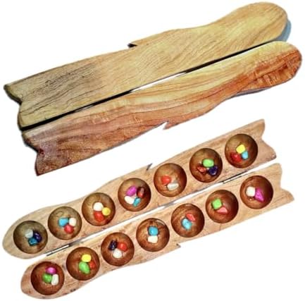 Mahiyash Wooden Pallanguli Mancala Board Game