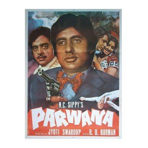Parwana :1971 Original Vintage Bollywood Movie Poster 30x40 -Amitabh Bachchan,Yogeeta Bali ...