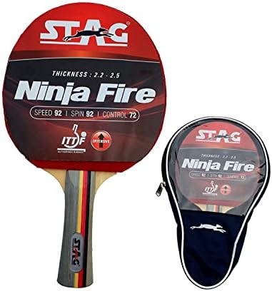 GKI Euro V Wooden Table Tennis Racquet (Multicolor, Pack of 1) : Amazon ...