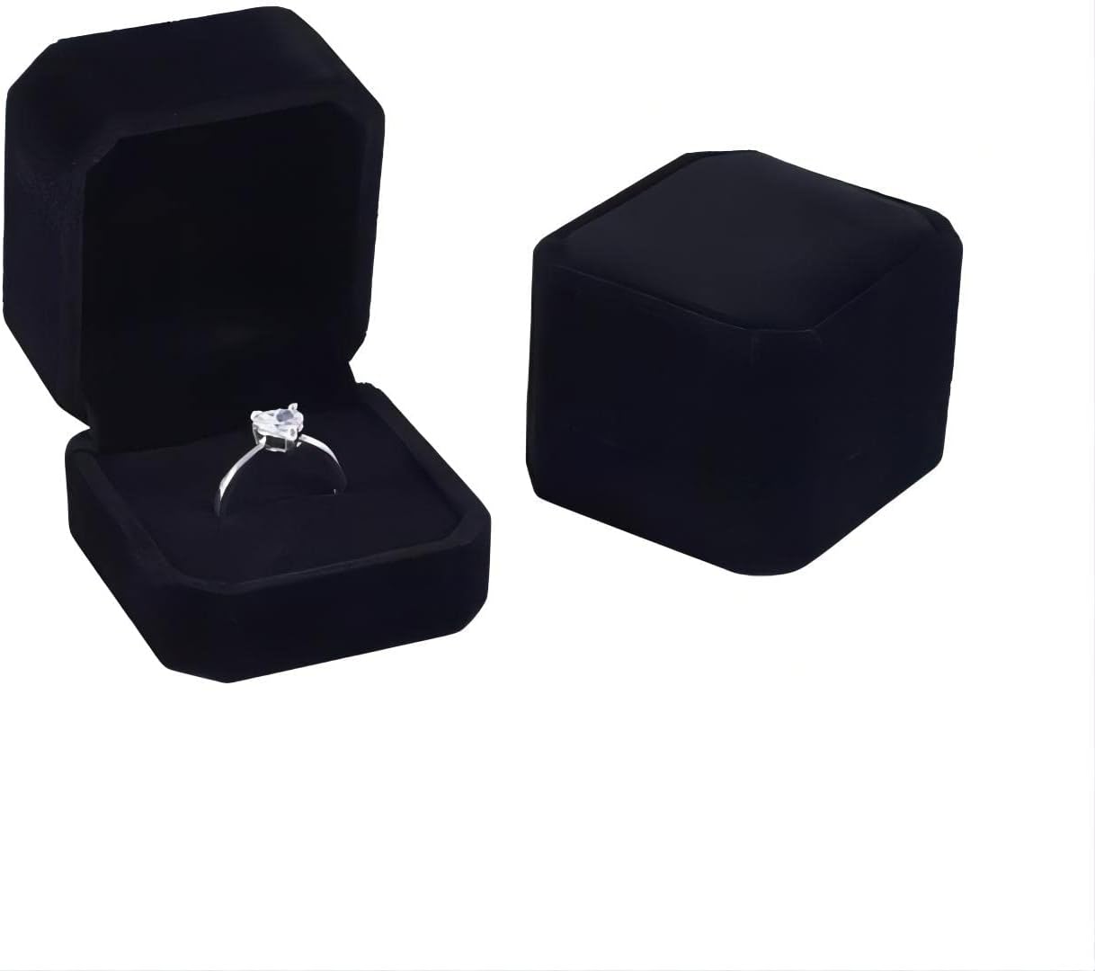 Amazon.com: 2 Pack Velvet Ring Boxes, Earring Pendant Jewelry Case ...