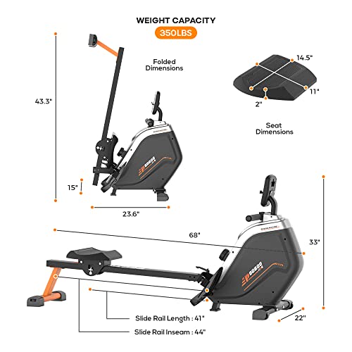 Reviews for pooboo Magnetic Rowing Machines Rower Foldable ...