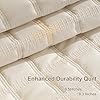 Amazon.com: HiSnug Cream Quilt Set Queen Size - Oversized Bedspread ...