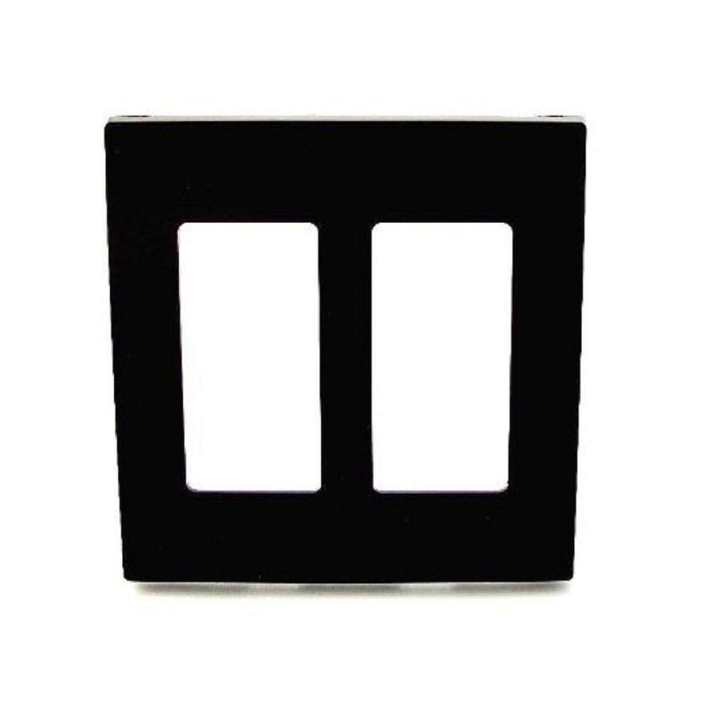 Leviton 80309-SE 2-Gang Decora Plus Screwless Wall Plate - Black ...
