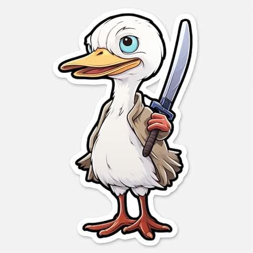 Amazon.com: Cute Silly Goose Warrior Vinyl Decal Waterproof Sticker For ...