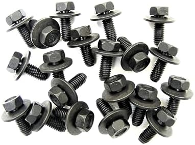 Amazon.com: Clipsandfasteners Inc Hex Head SEMS Body Bolt Zinc M6-1.0 X ...