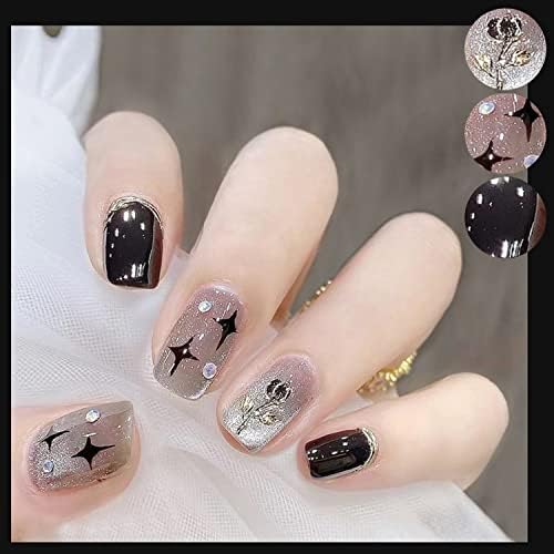 Amazon.com: Short Fake Nails，Acrylic Nails Press on ，Short Square Press ...