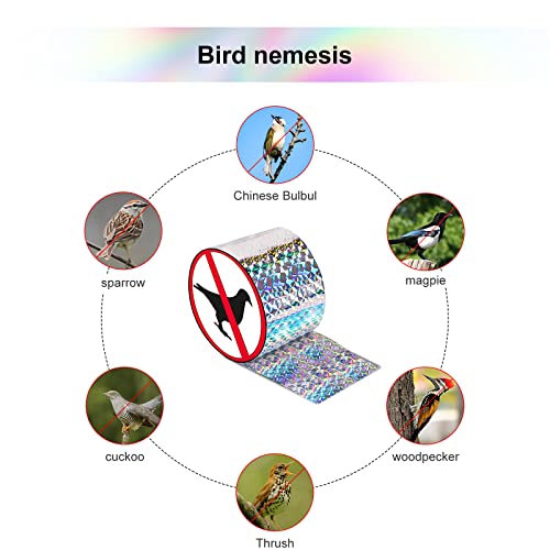 LETTERASHQP Bird Repellent Tape, Reflective Bird Repellent Tape ...