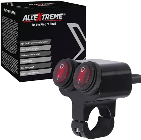 AllExtreme EXNPE30 Motorcycle Handlebar Dual Button 7/8 inch Switch ...