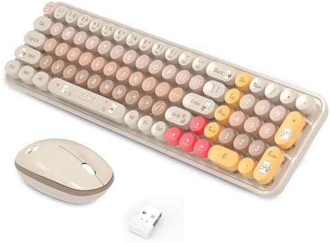 Amazon.com: Keyboard Mouse Wireless, Slim Compact Silent 2.4G Cute 84 ...