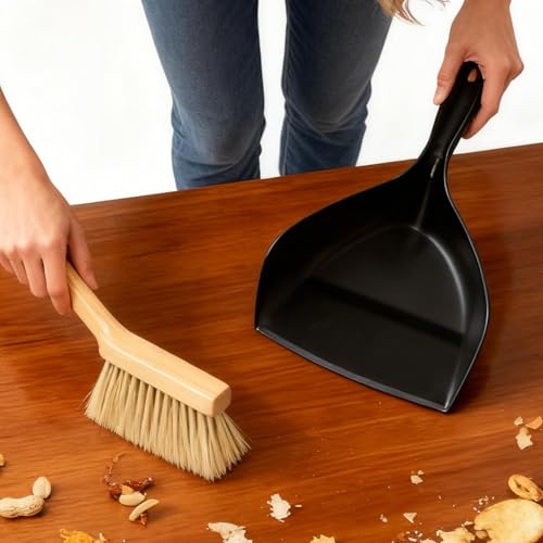 Small Broom and Dustpan Set,Wooden Handle Tight Space | Mini Hand Broom ...