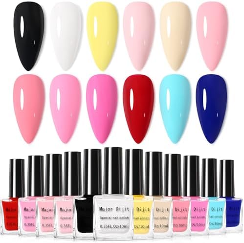 Amazon.com : Nailshion Nail Polish | 16 Colors Rainbow White Air Dry ...
