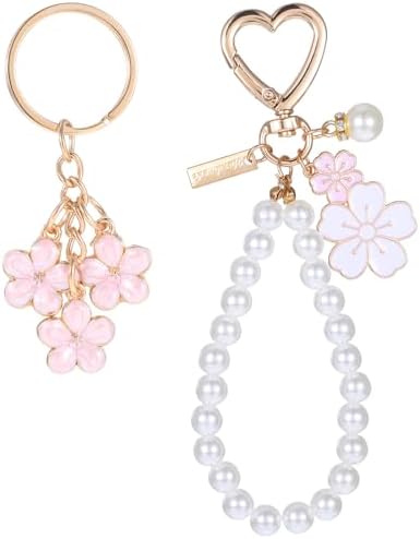 Xinjoduz 2 PCS Cute Coquette Wristlet Keychain for Women, Adorable Pink ...
