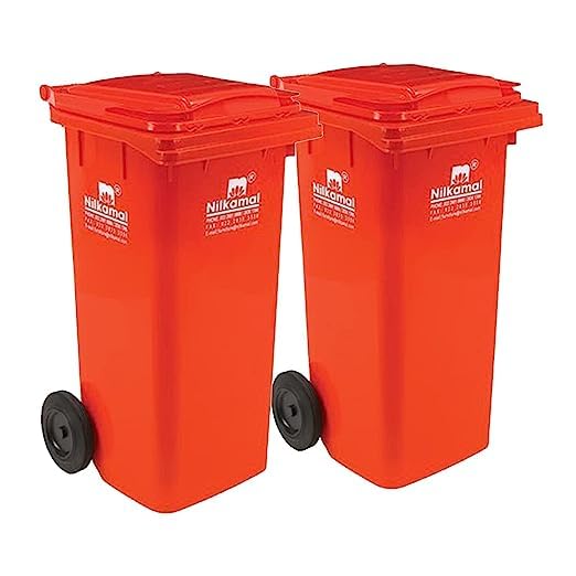 Nilkamal 120 Ltrs Dustbin with wheels and Lid for Outdoor (Pack of 2 ...