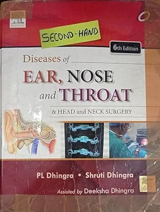 Buy Diseases Of Ear Nose And Throat By Pl Dhingra (Second Hand & Used ...