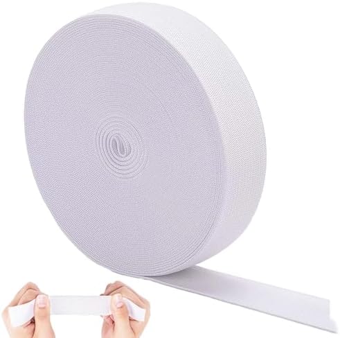 10 Meters Elastic Band 25mm/1inch White Wide Flat Elastic Band, White ...