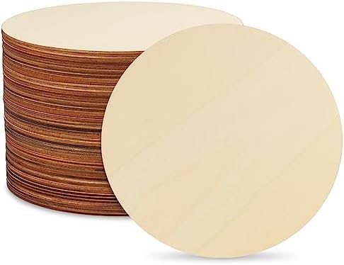 Amazon.com: 50 PCS 7.9 Inch Wood Circles, Thickness 0.1 Inch / 2.5 mm ...