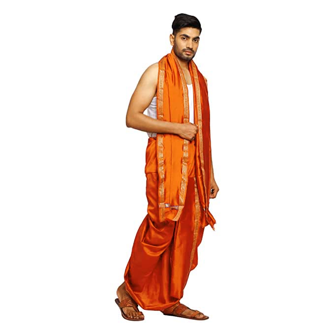 Buy Rameshwaram Fabrics Men's Dhoti Set (ready_to_wear_readymade_dhoti ...