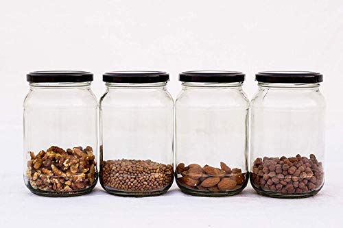 Buy Pure Source India Glass Container - 500 ml, 4 Pieces, Clear Online ...