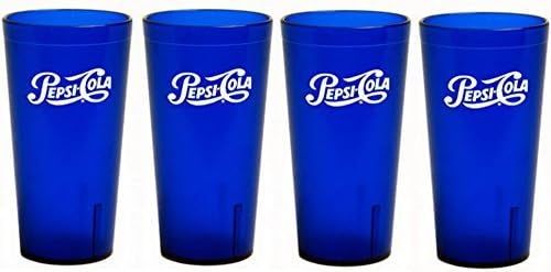 Amazon | PEPSI Classic Script Logo Royal Blue Plastic TuMblers Set of 4 ...
