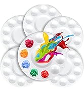 Amazon.com: FANDAMEI 20 PCS Round Plastic Paint Tray Palettes, Kids ...