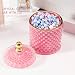 Amazon.com: ALAMHI Pink Candy Jar, Glass Candy Dish with Lid, Crystal ...