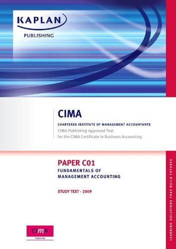 Kaplan CIMA Learning System Fundamentals of Management Accounting ...