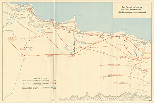 Egypt Pursuit To El Agheila (4Th-23Rd Nov) Matrouh-7Th 1942 1966 Map ...