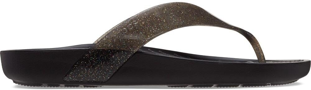 Amazon.com | Crocs Splash Glossy Flip Flops, Black, 6 UK | Flip-Flops