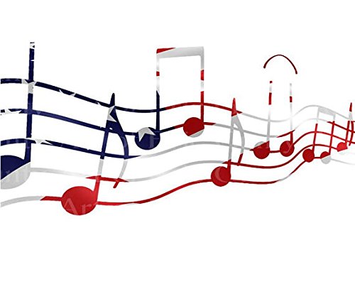 Amazon.com: 2" Round - Patriotic Musical Notes Band Birthday - Edible ...