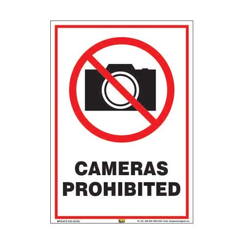 Mr. Safe - Cameras Prohibited Sign Eco Vinyl Sticker A4 (8.25 inch X 11 ...