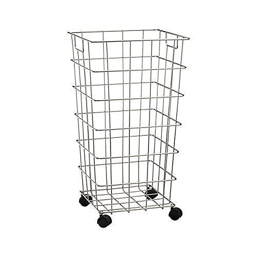 INDIAN DECOR 3180 Laundry Basket On Wheels| Wire Basket On Wheels ...