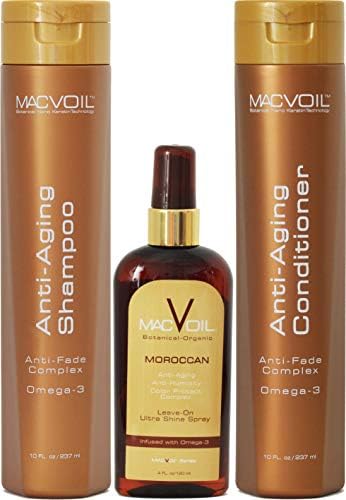 Amazon.com : Macvoil Anti-Aging Shampoo + Conditioner + Moroccan Leave ...