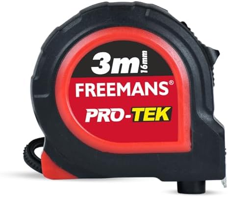 FREEMANS PRO-TEK 3m:16mm Steel Inchi Pocket Measuring Tape with Non ...