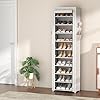 Amazon.com: VTRIN Vertical Narrow Shoe Rack Organizer Tall Shoe Rack ...