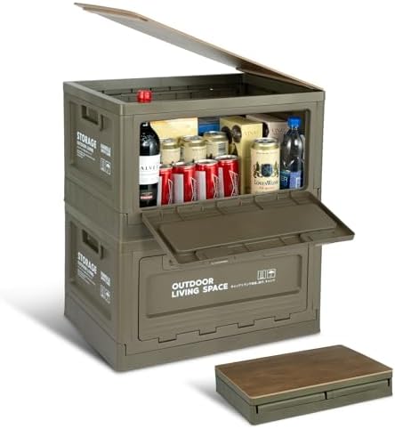 Amazon.com - CHUYIREN Camping Storage Box with Wooden Lids, 13 Gal ...