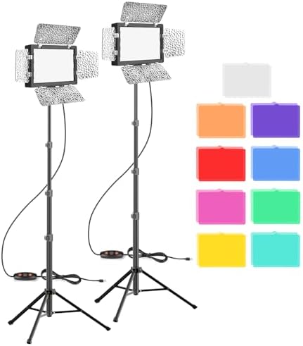 EMART Video Light 2 Pack, Portable 60 LED 5500K Continuous Photography ...